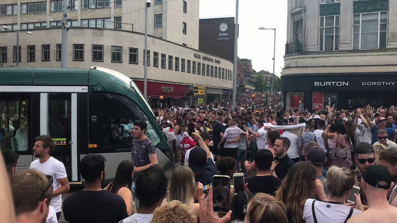 World Cup quarter final celebrations in Nottingham - YouTube
