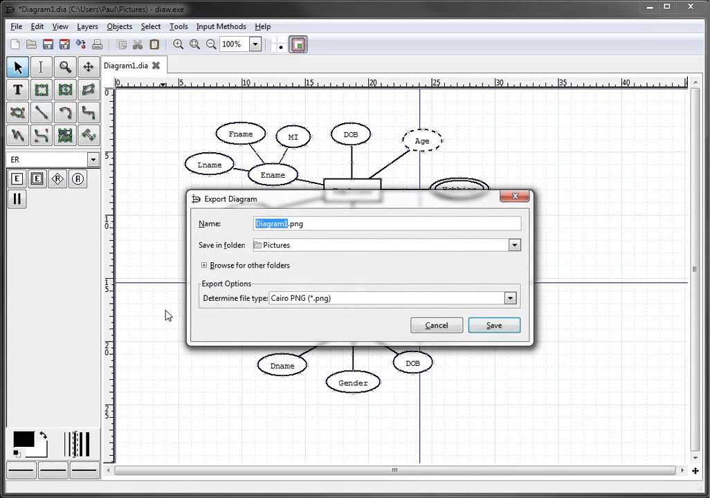 ER Diagrams in Dia Part 12 - Exporting Your Diagram - YouTube