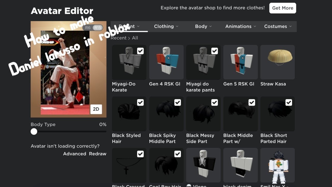 How to make daniel larusso in roblox! - YouTube