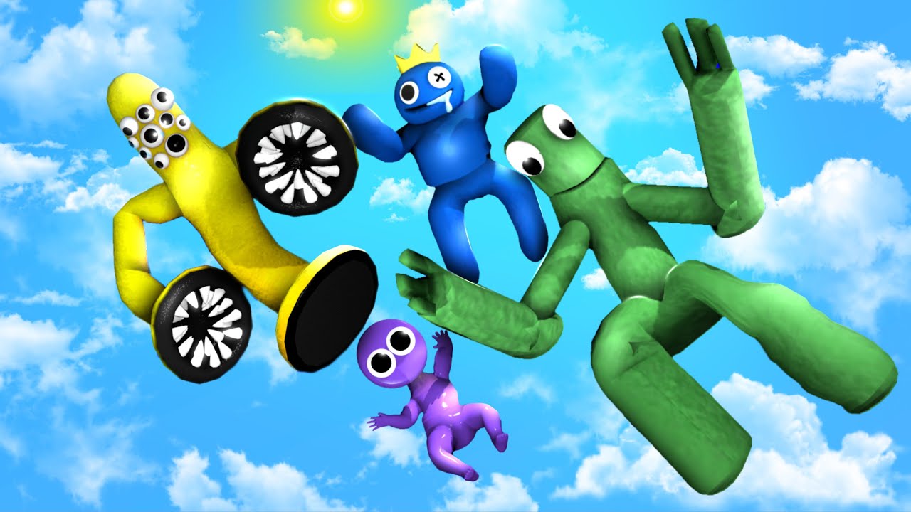 GMOD • Rainbow Friends Impressive Ragdolls • part 4 (Jumps, Ramps ...