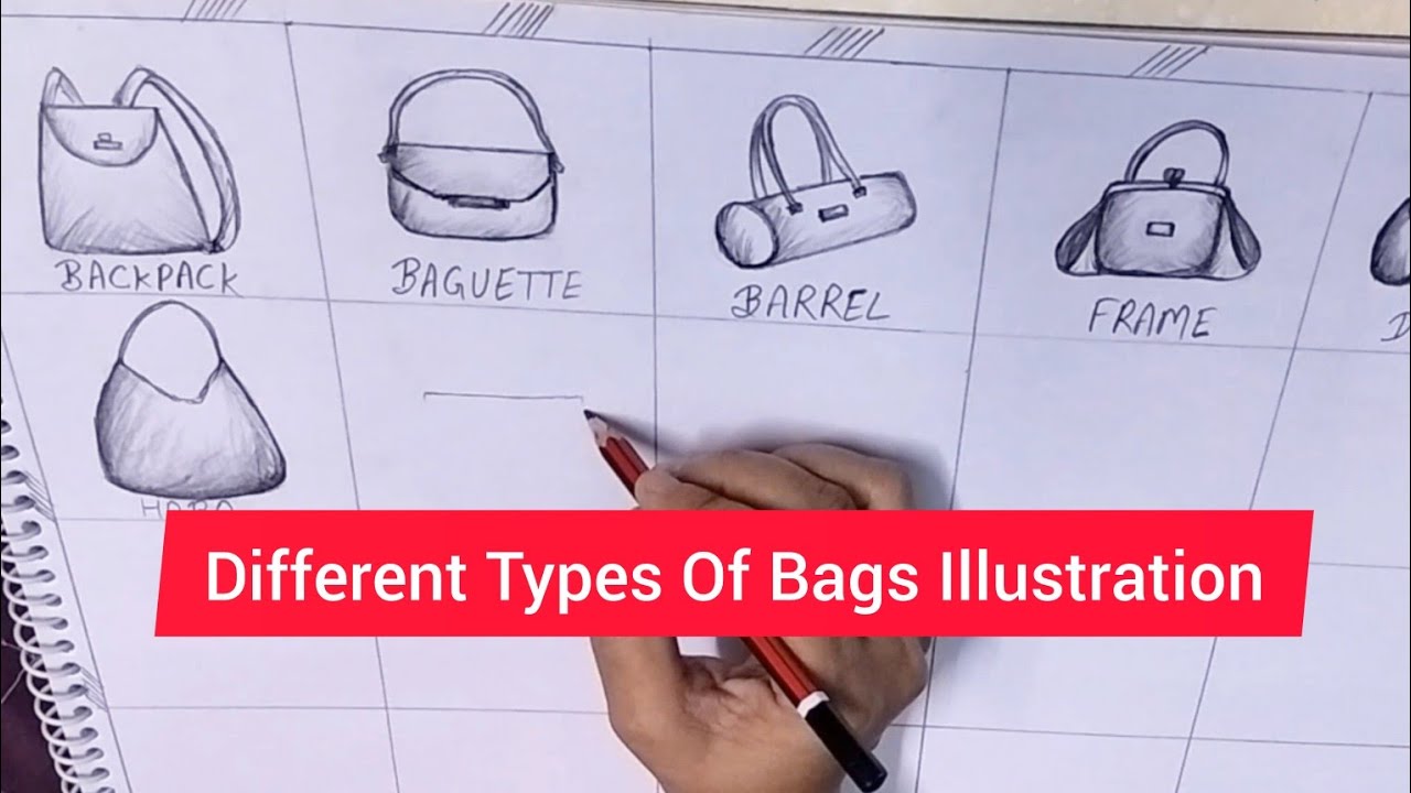 Different Types Of Bag With Names | Bag Illustration | Sketching ...
