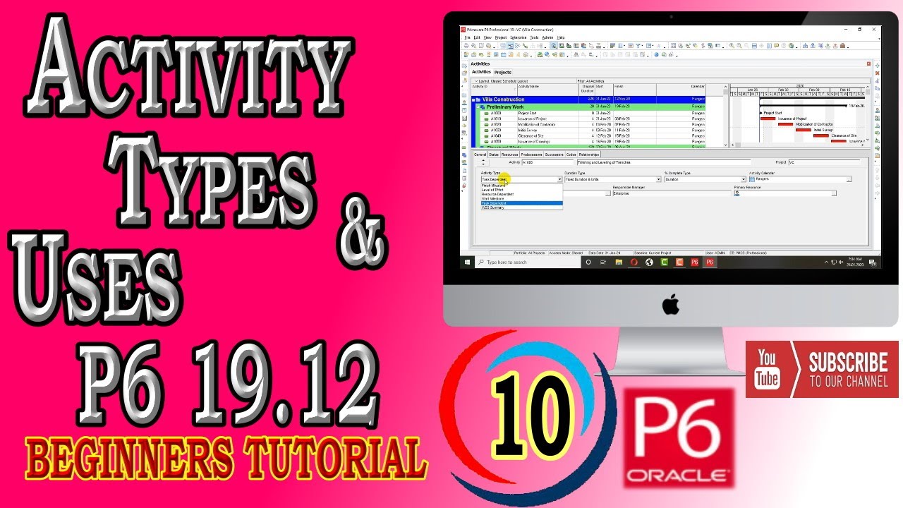 How to Use Activity Types for different Activity Purpose | Primavera P6 ...