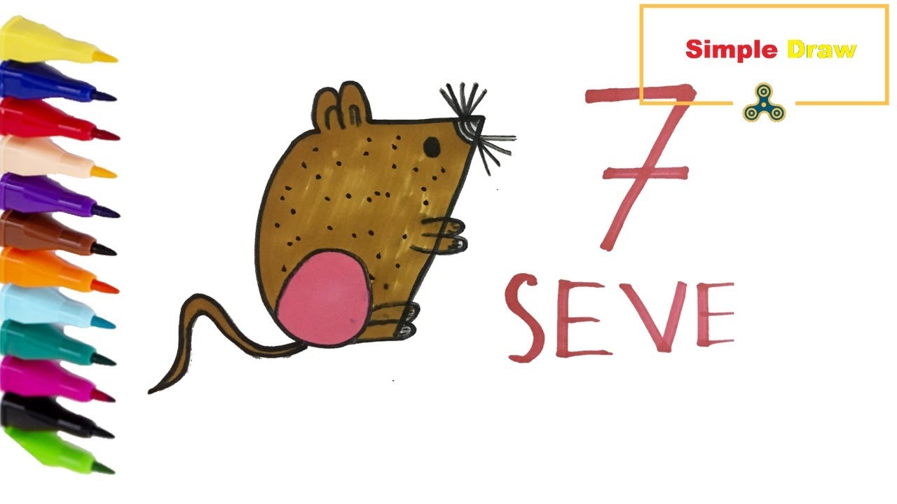 It' s easy to draw a mouse from number seven Everyone can draw - YouTube