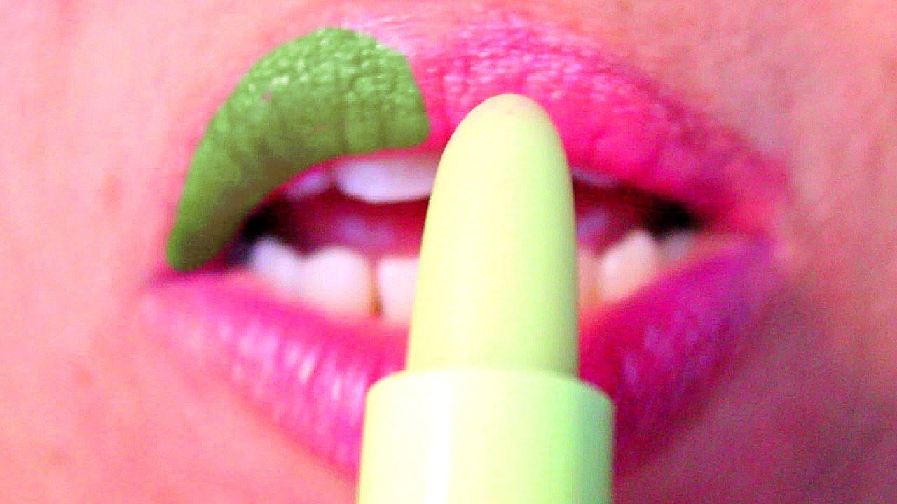 ASMR Color Changing Green Lipstick Application ScorpioAnnYT - YouTube