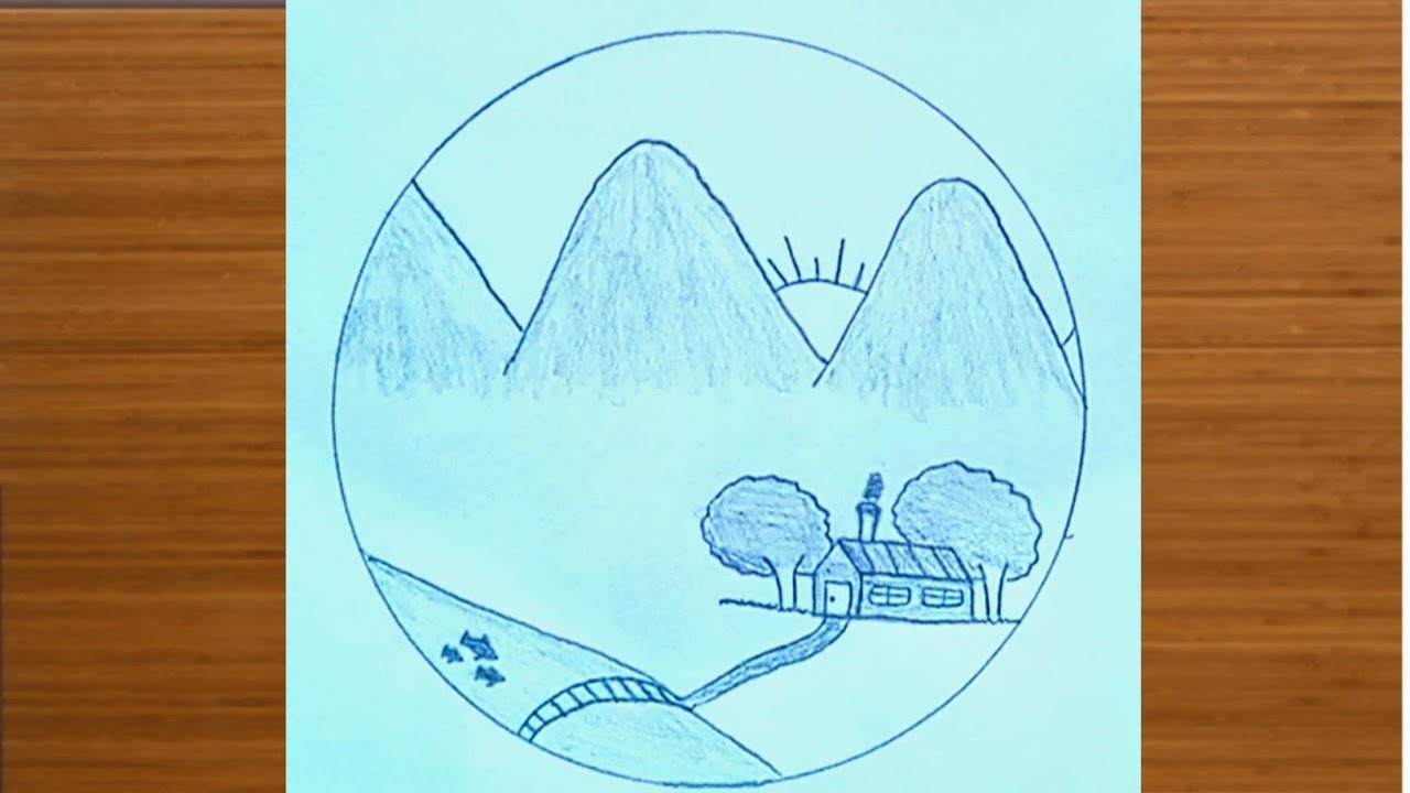How to draw beautiful scenery step by step||Drawing scenery - YouTube