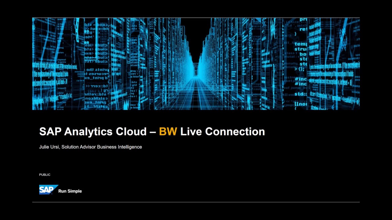 SAP Analytics Cloud - BW Live Connection - YouTube
