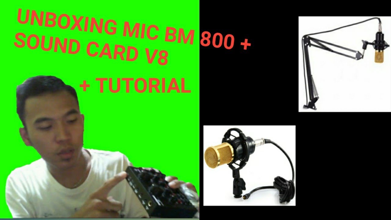 UNBOXING MIC BM 800 || setting sound card V8 || tutorial cara memasang ...