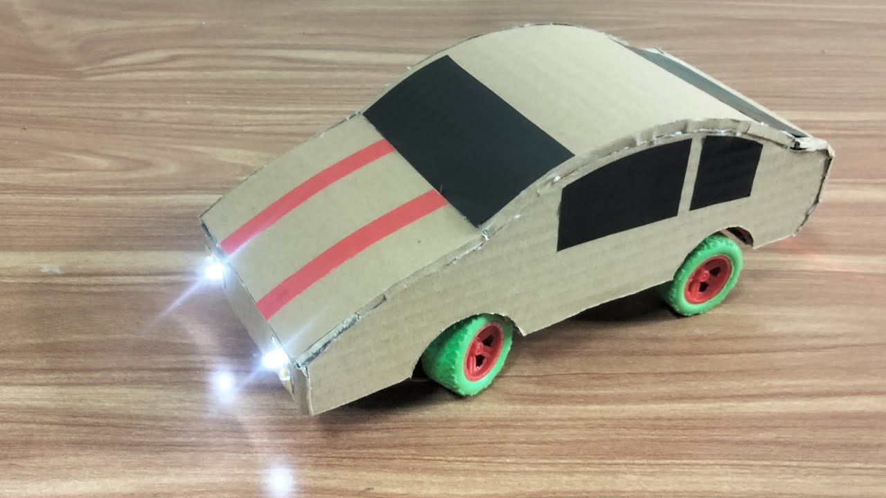 How to Make Cardboard RC Car Craft || Small Car making from Cardboard ...
