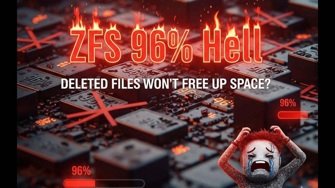 ZFS 96% Hell: Deleted Files Won't Free Up Space? - YouTube