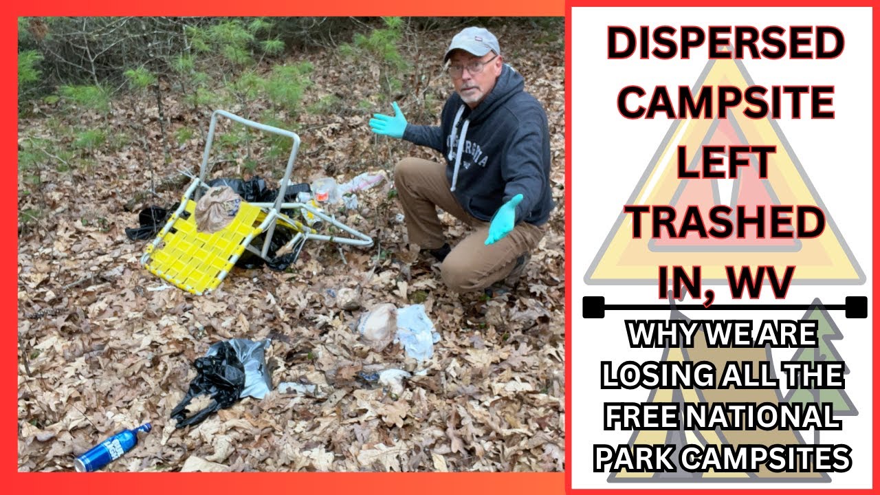 Trash-filled Dispersed Campsite At Sherwood Lake, Wv In Monongahela ...