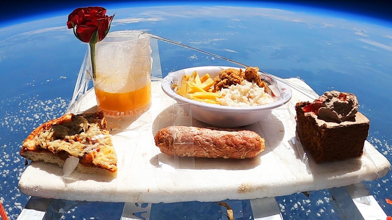 I Sent My Lunch To Space Then Ate It *actual footage* - YouTube