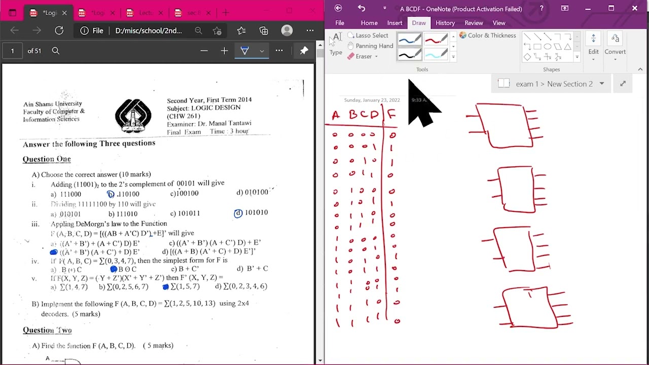 Final exam 1 | Logic Design | FCIS ASU | 2nd year - YouTube
