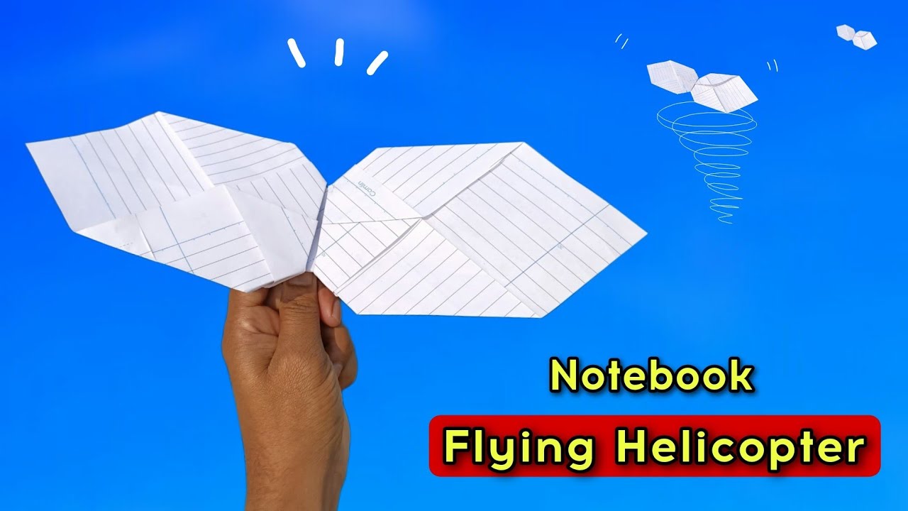 how to make Biggest flying helicopter, paper helicopter toy, flying new ...