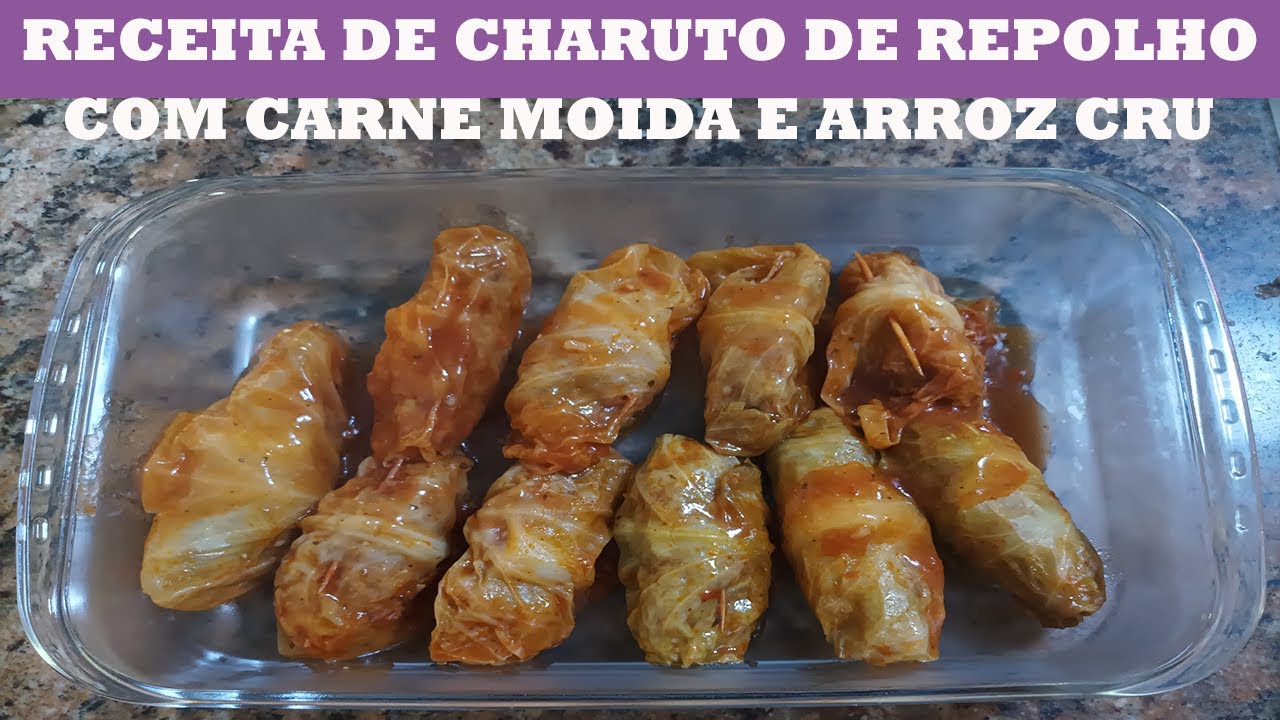 Receita de charuto de repolho com carne moída e arroz cru| Passo a ...