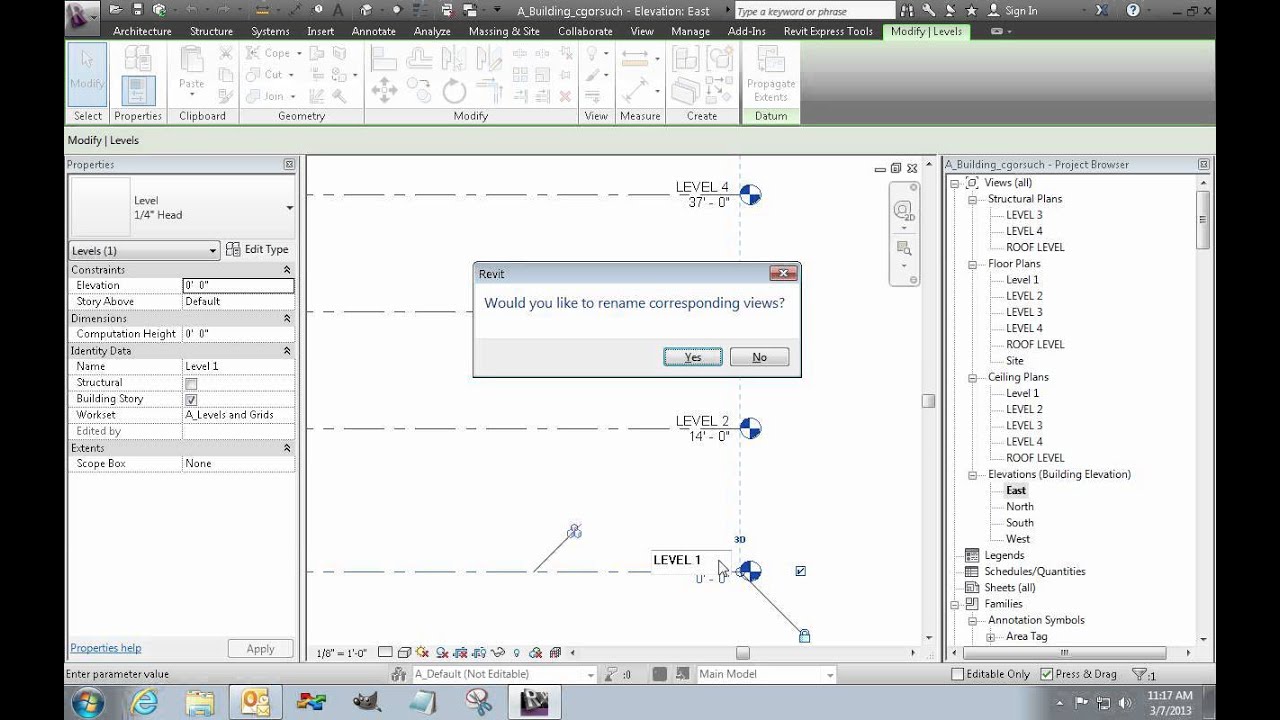 New Revit Project 2 - Creating Arch Levels And Grids - YouTube