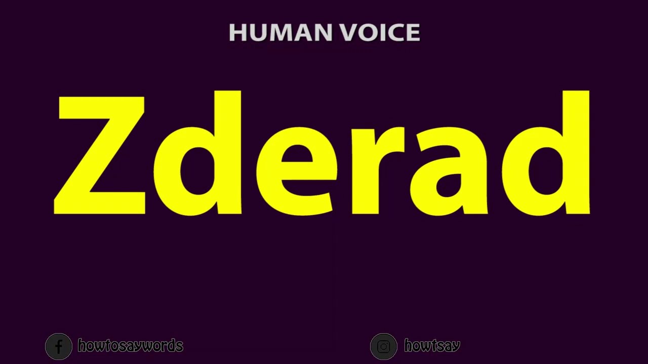 How to Pronounce Zderad - YouTube
