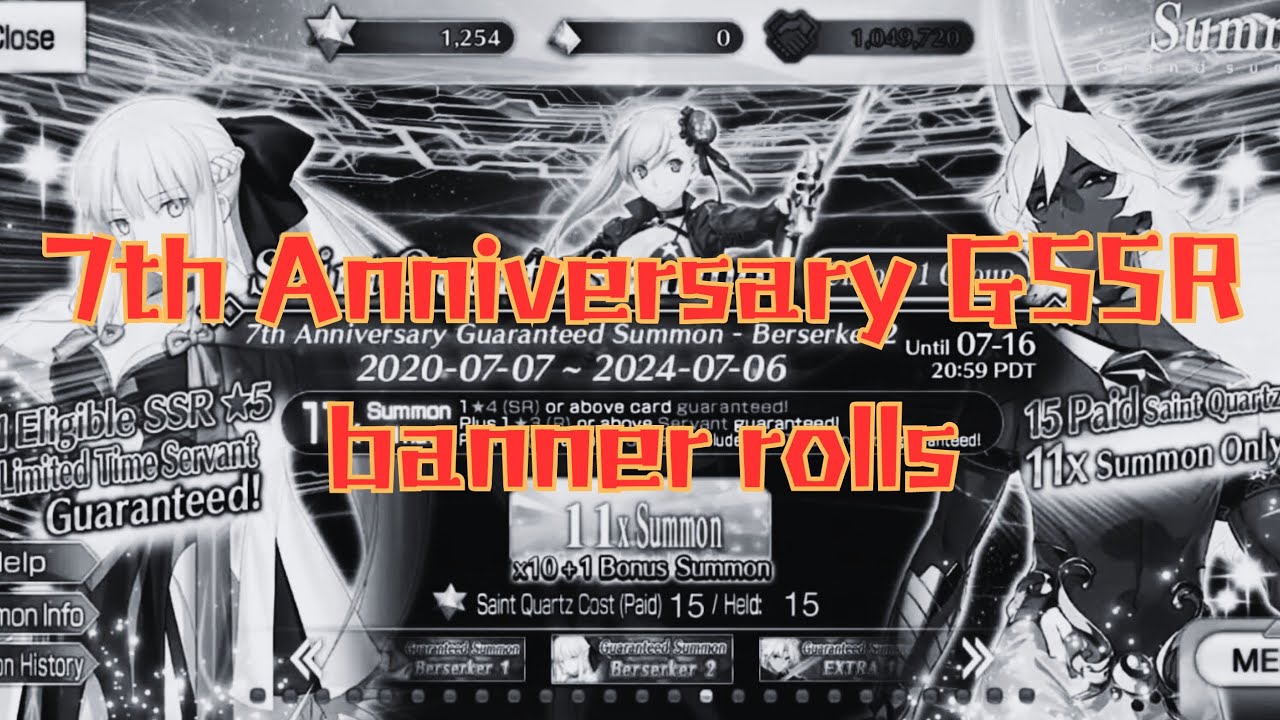 7th Anniversary GSSR banner rolls - Fate/GO - YouTube
