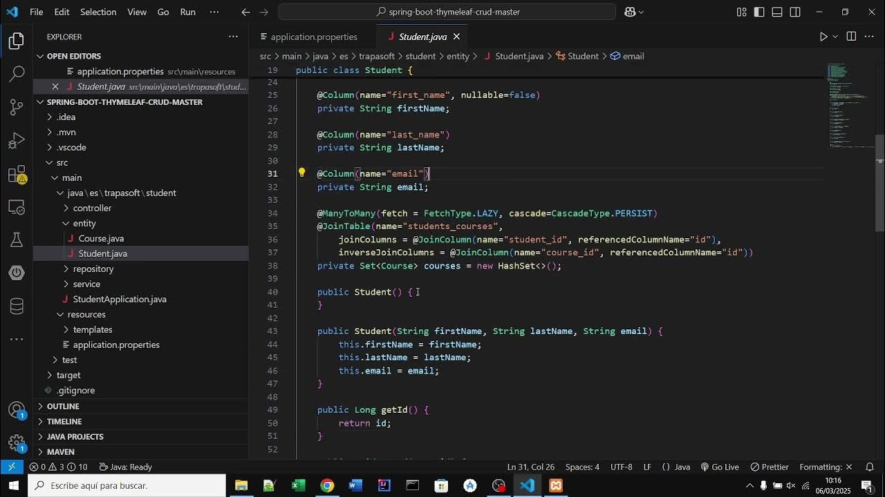 spring boot thymeleaf crud mysql - YouTube