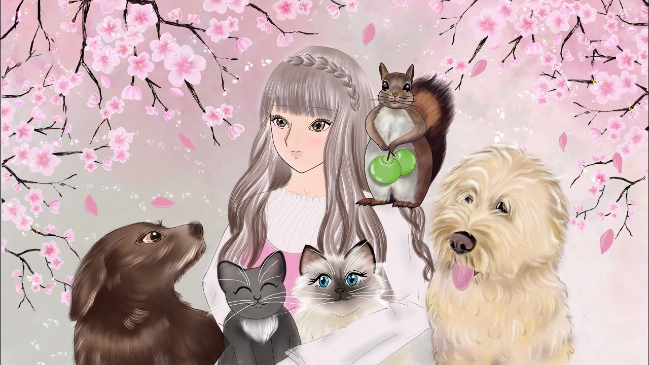 Painting Myself and our Fur Babies - Procreate Painting - YouTube