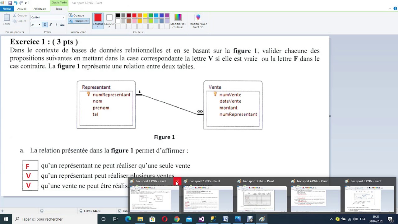 Correction Bac théorique informatique 2020 section sport - YouTube