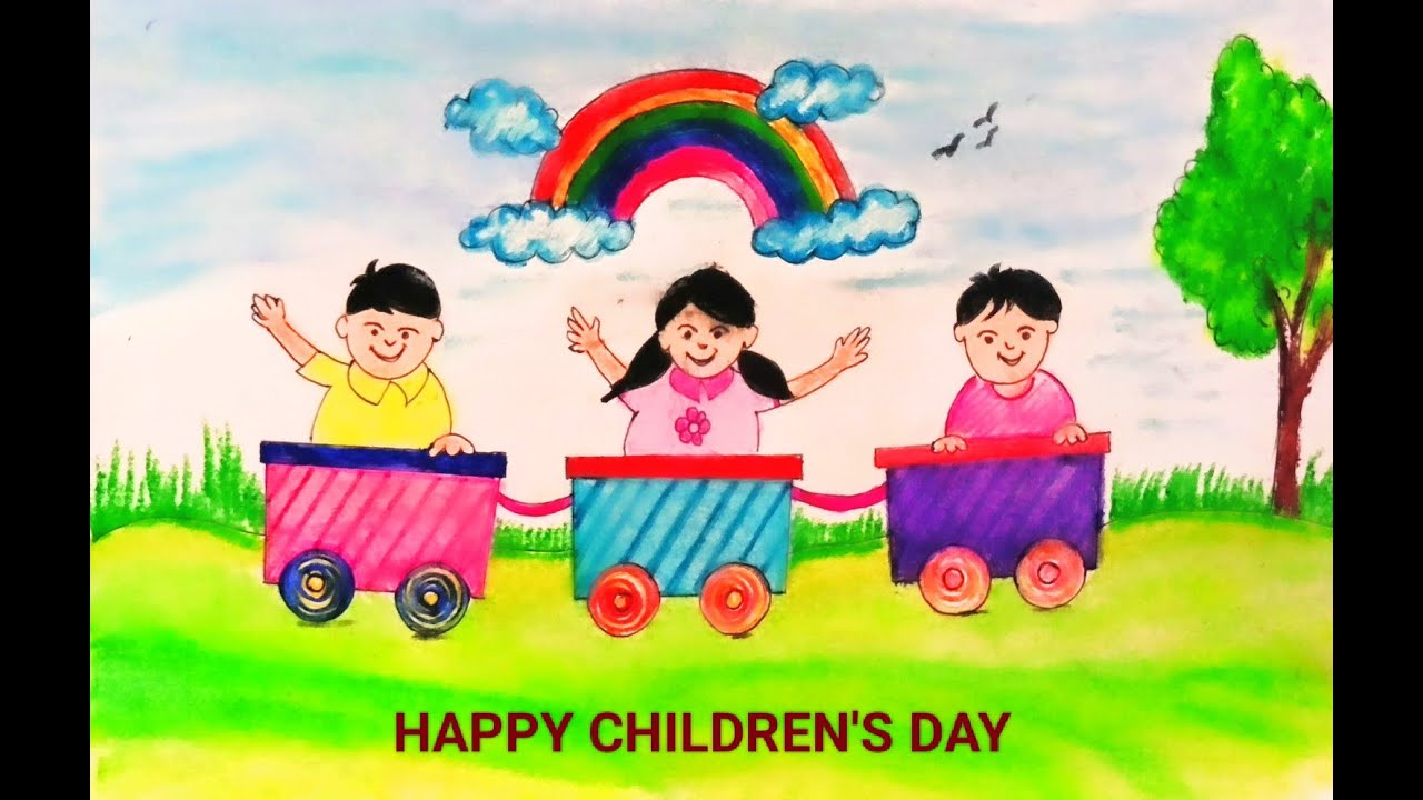 How To Draw Children Day Poster | Children Day Drawing | Happy Children ...