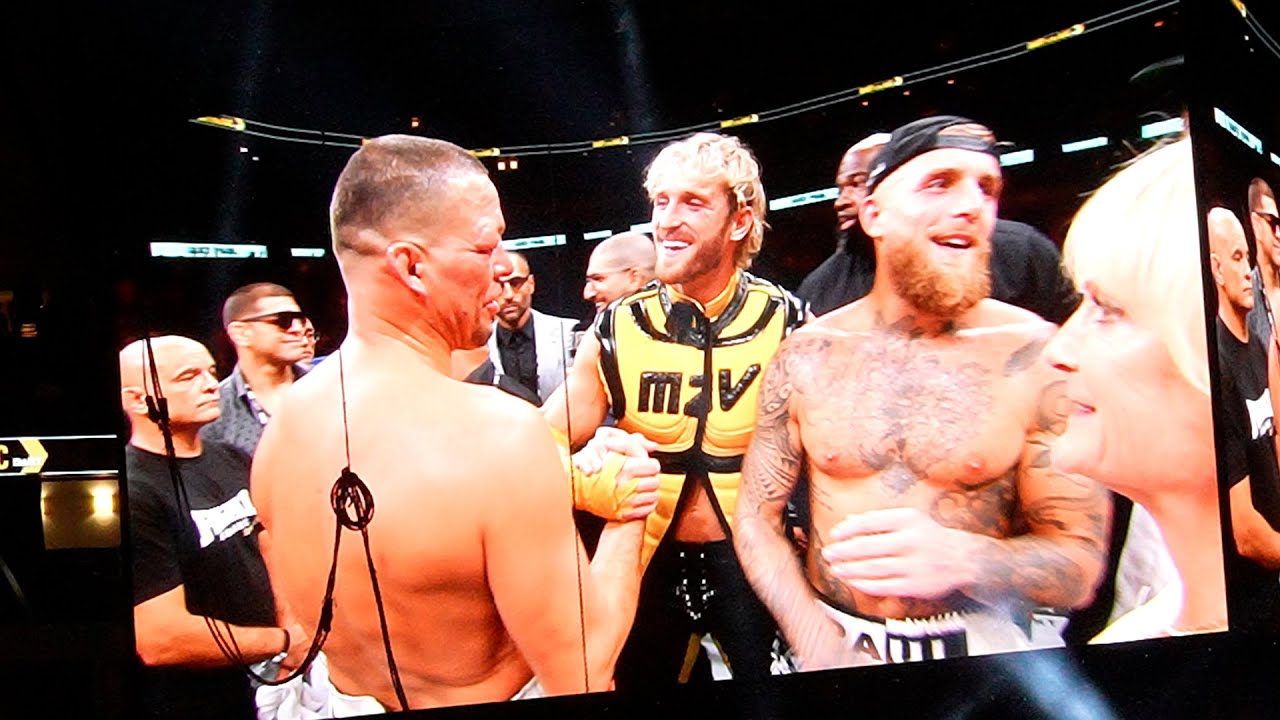 The crowds reaction to the end of Jake Paul vs Nate Diaz, boos the ...