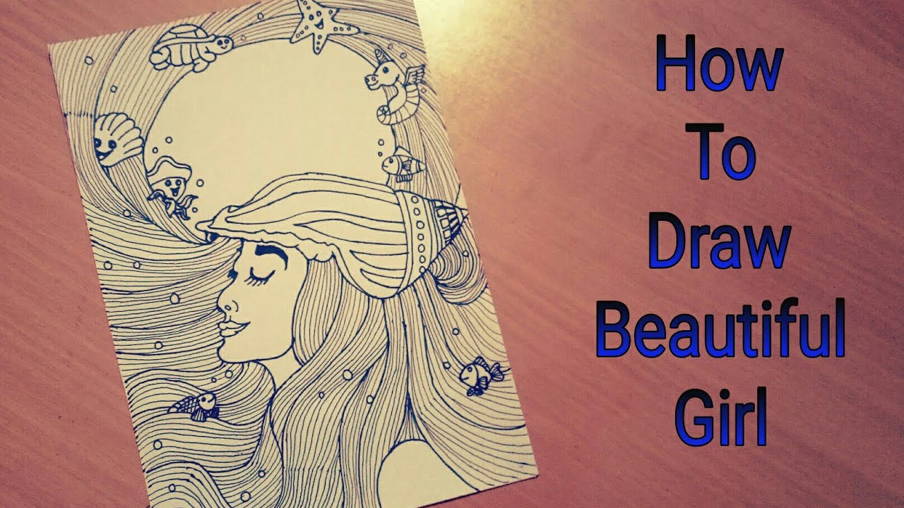 How to draw perfect hair of a beautiful girl - YouTube
