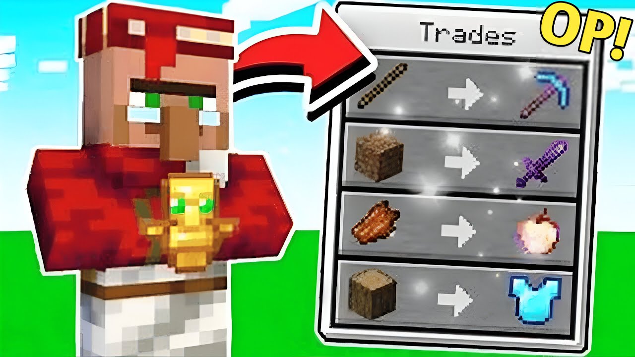 MINECRAFT But, Villager Trade OP ITEMS - YouTube