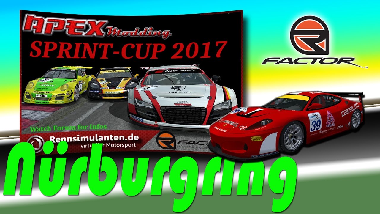 rFactor 🏁 Sprint Cup 2017 [Rnd6] Ferrari F430 @ Nürburgring | Online ...