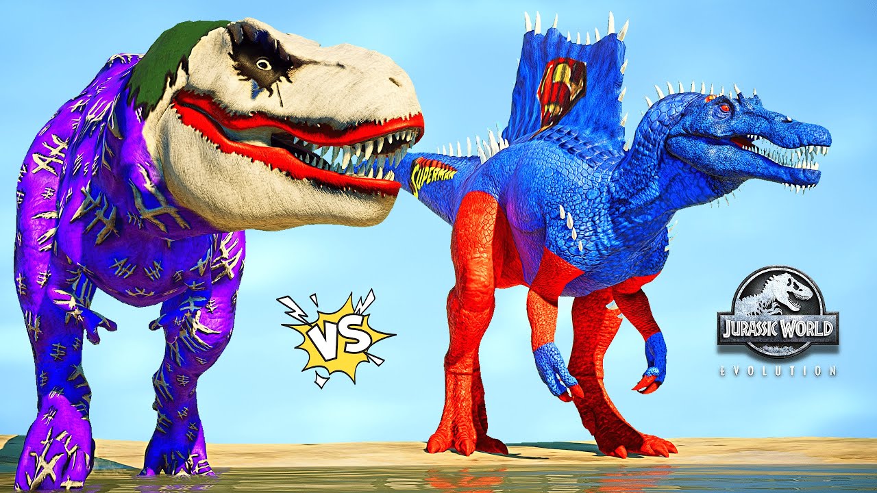 Joker T-Rex vs Batman Ultimasaurus, Superman Spinosaurus Dinosaurs ...
