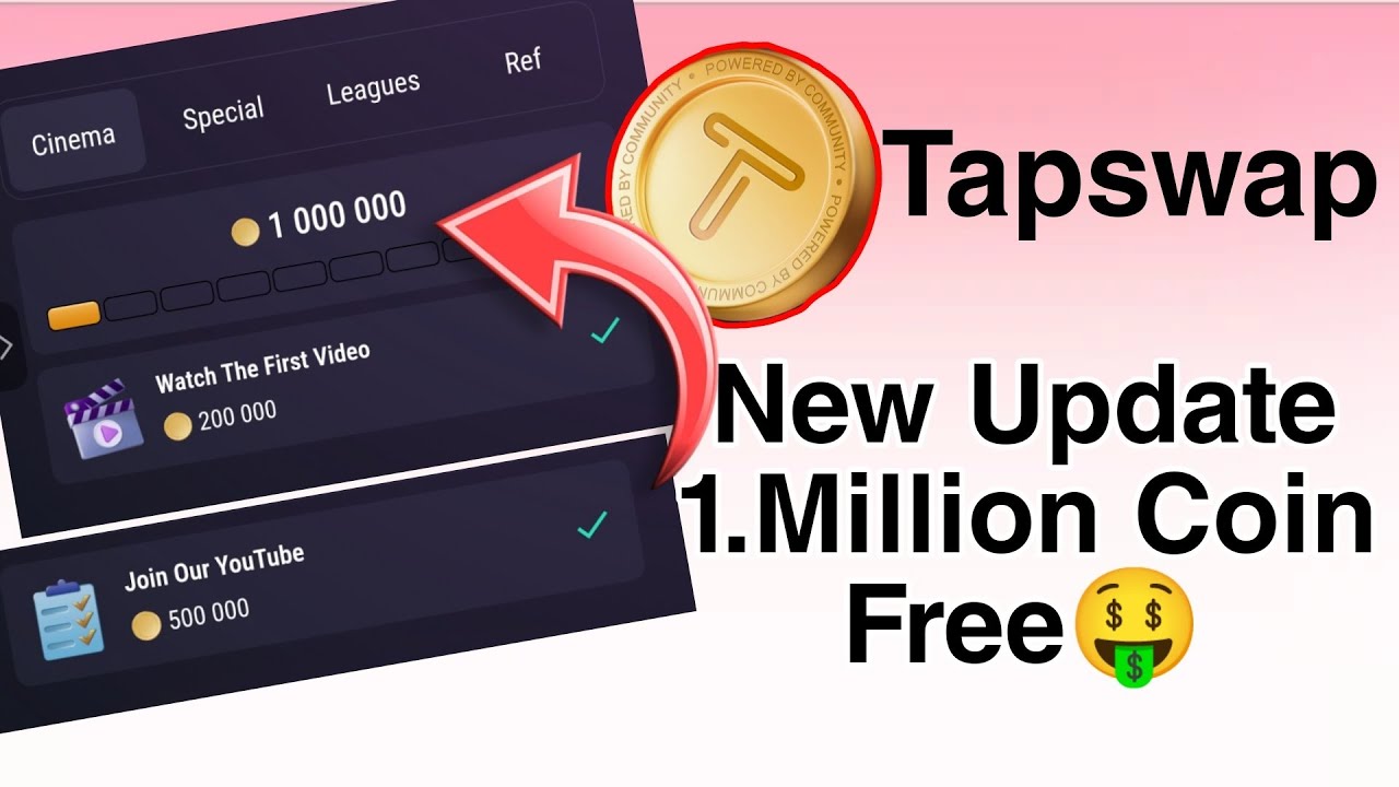 Tapswap New Update | 1 Million Coin Free 🤑 | How to Tapswap Withdraw ...