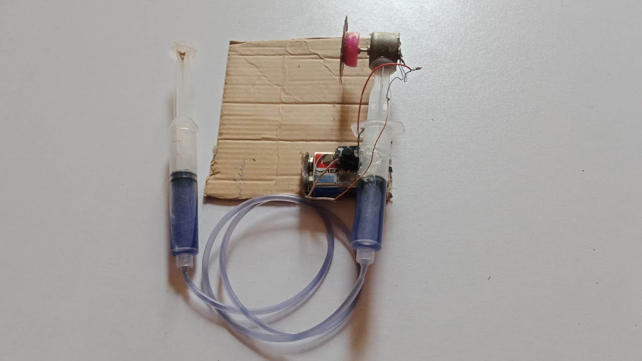 How to make hydraulic system dc motor at home - YouTube