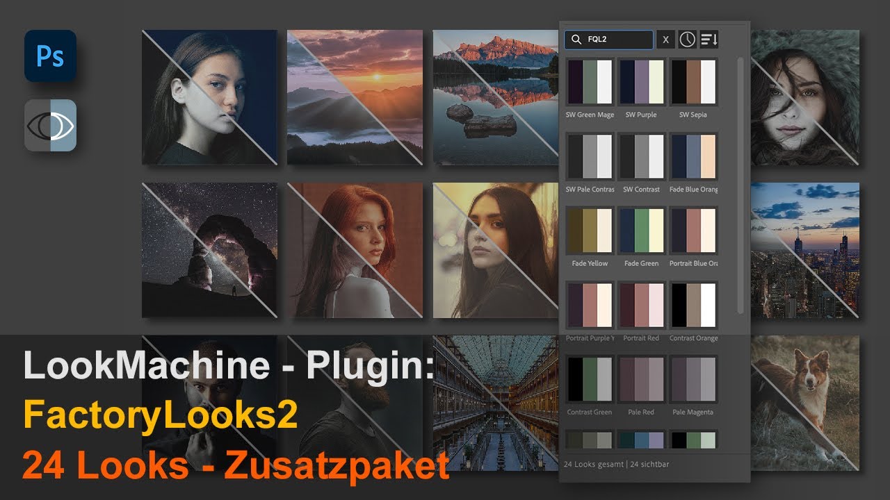 LookMachine - Plugin: FactoryLooks2 - 24 Looks - Zusatzpaket - YouTube