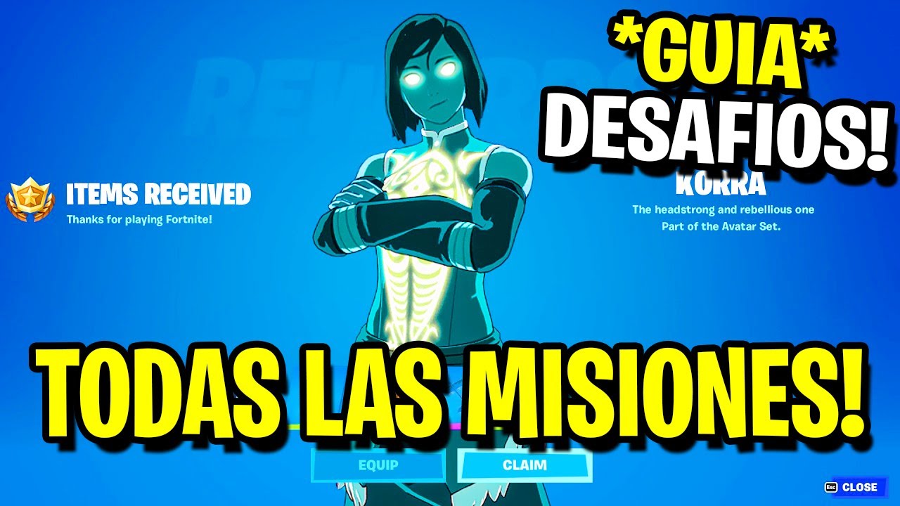 *Guía!* COMO COMPLETAR TODAS LAS MISIONES DE KORRA EN FORTNITE ...
