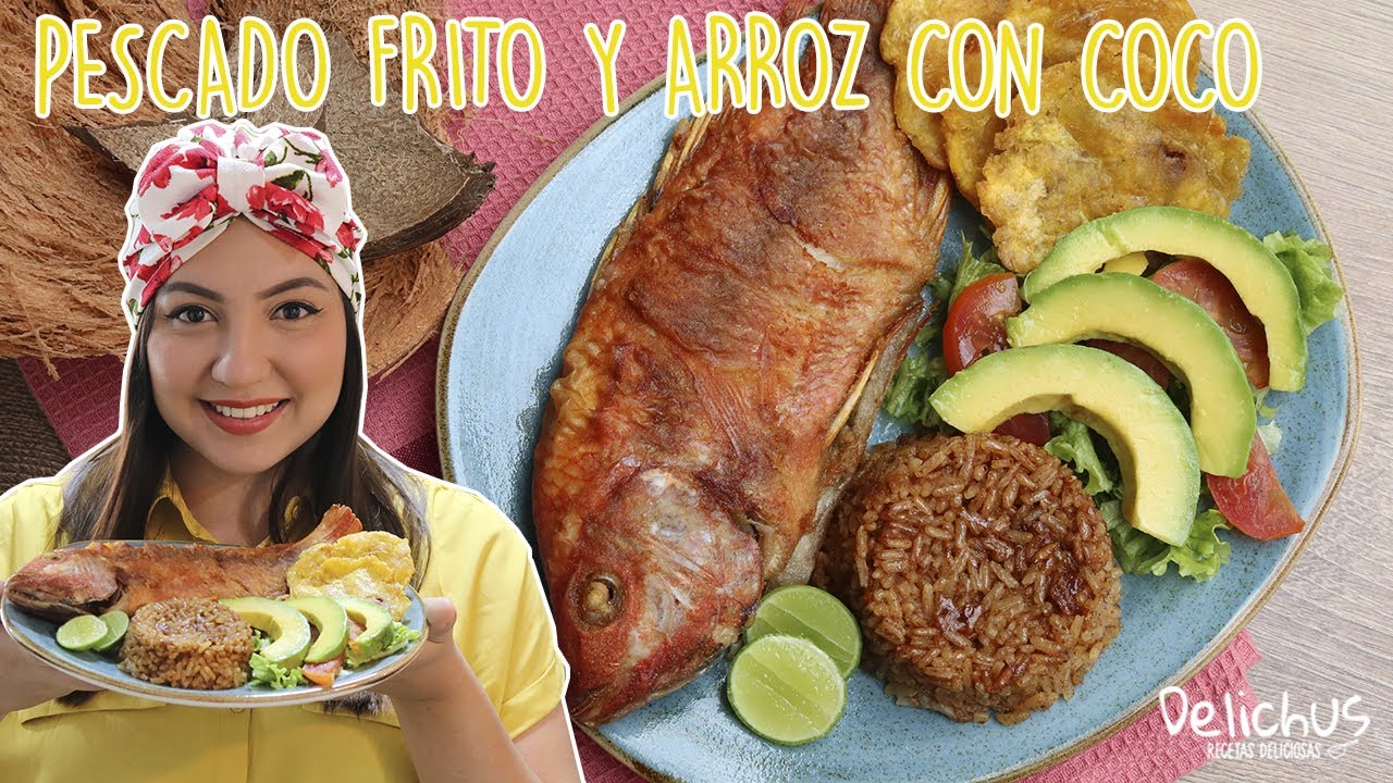 PESCADO FRITO Y ARROZ CON COCO TITOTÉ | Mojarra frita | Arroz con coco ...