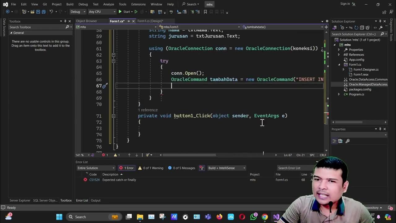 Part 2 Belajar C# Tambah Data ke database dengan Visual Studio 2022 ...