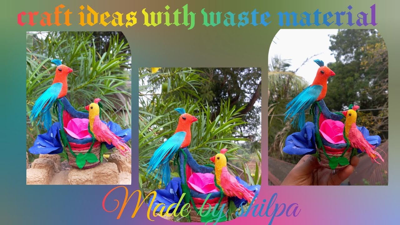 Beautiful craft for home decoration🎀/Waste material craft ideas/Waste ...