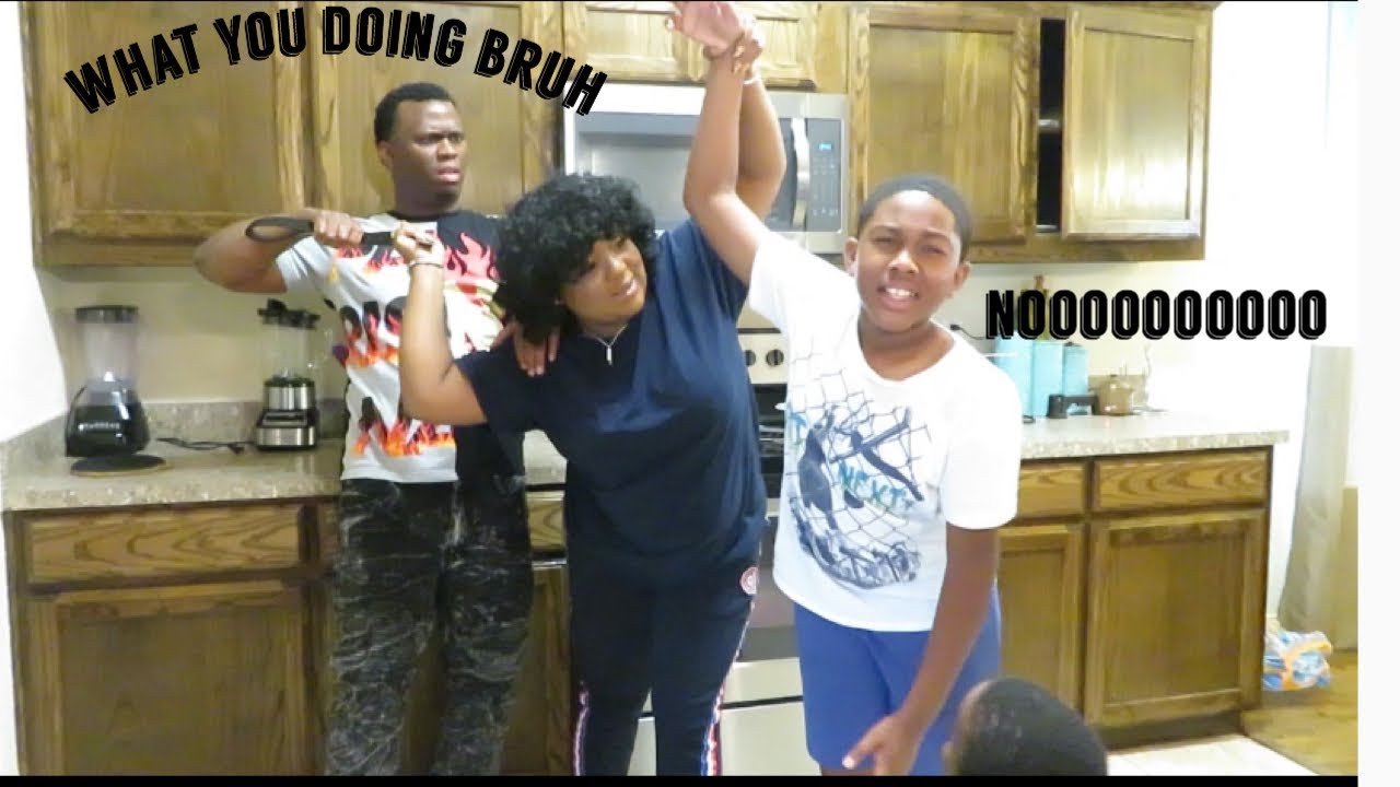 Whooping Boyfriend Little Brother Prank - YouTube