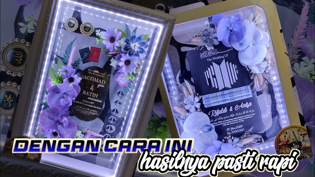 Cara mudah pasang lampu led pada bingkai mahar - YouTube