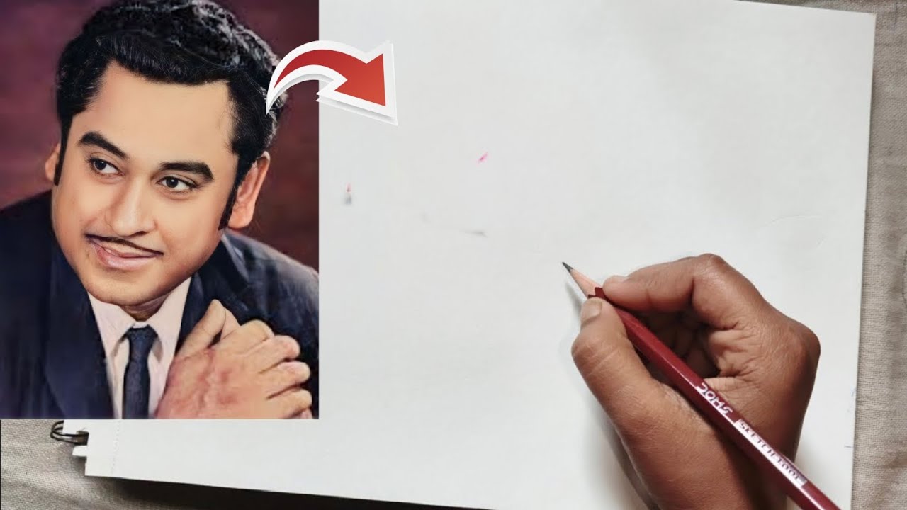 How to Draw a Pencil Portrait | Kishore Kumar Sketch Tutorial - YouTube