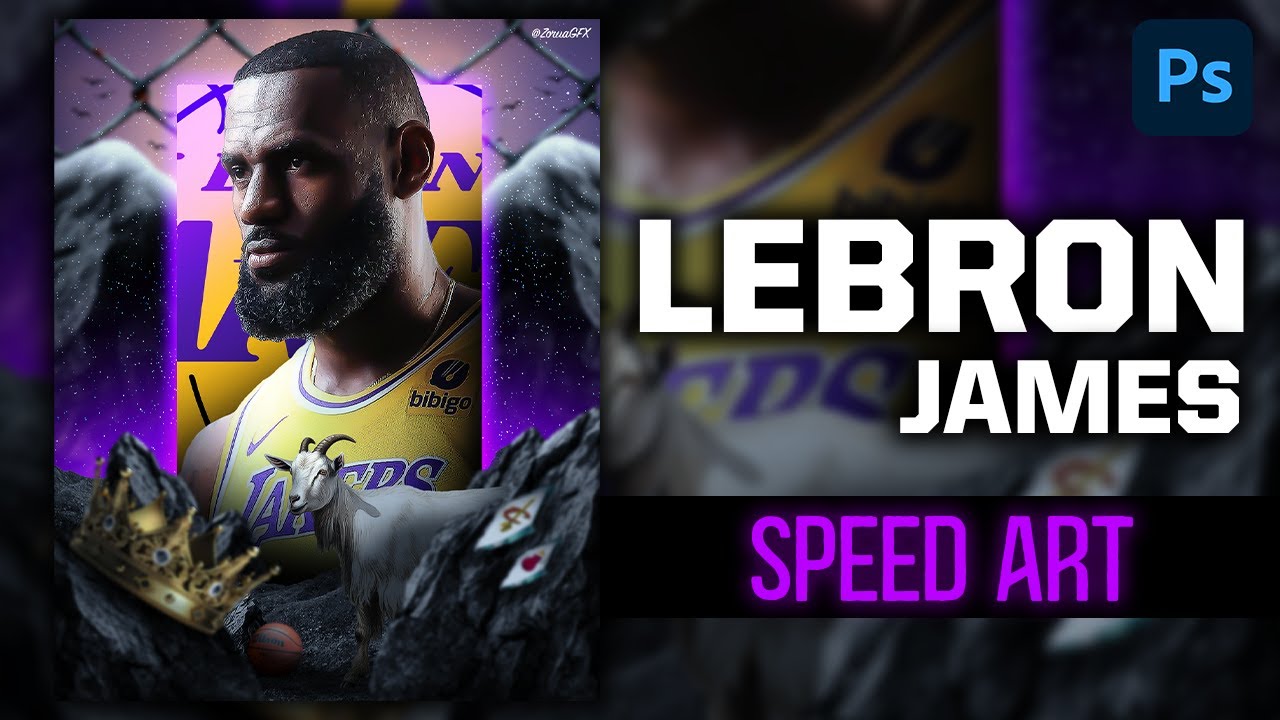 LeBron James Los Angeles Lakers | Sports Graphic | Photoshop Speed Art ...