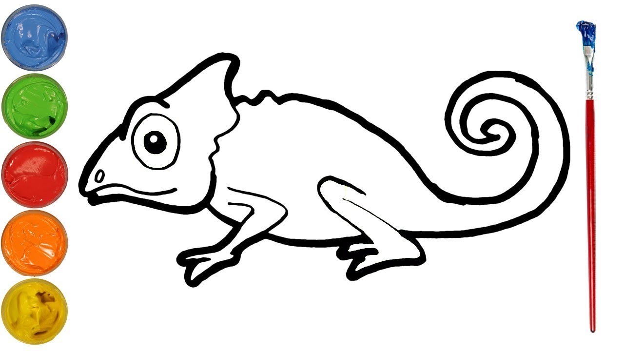 CHAMELEON Drawing, Painting & Coloring for Kids & Toddlers | COLOR and ...