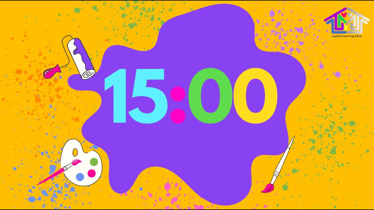 15-Minute Countdown Timer with Alarm| Paint Theme 🤍🎼⏰🎨 - YouTube