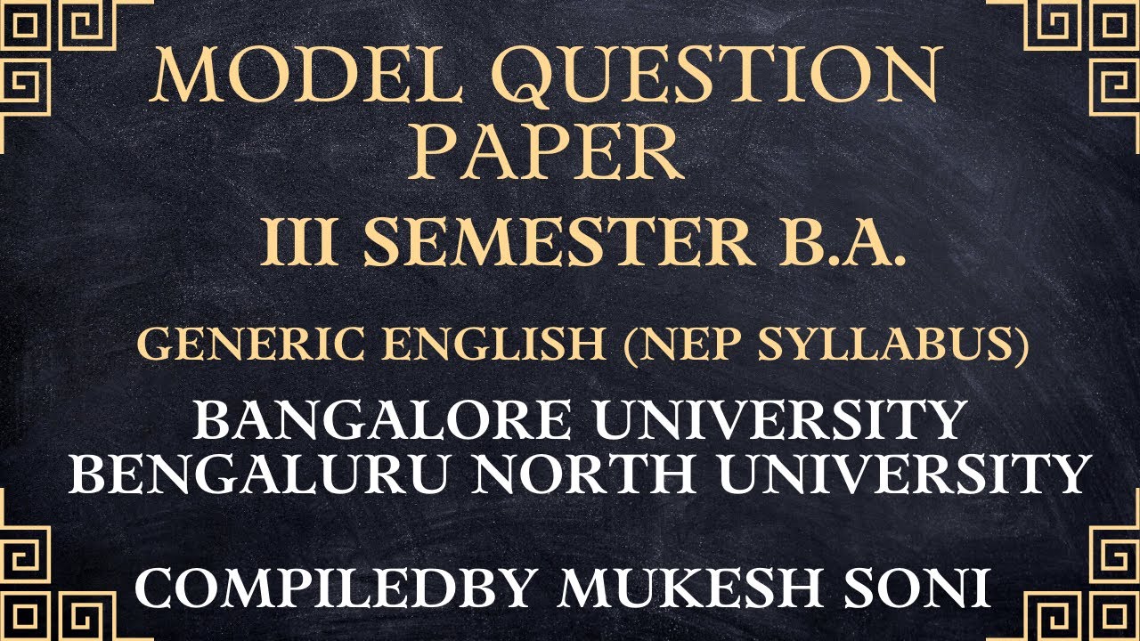 3rd B.A. English Model Question Paper - BU/BNU - YouTube