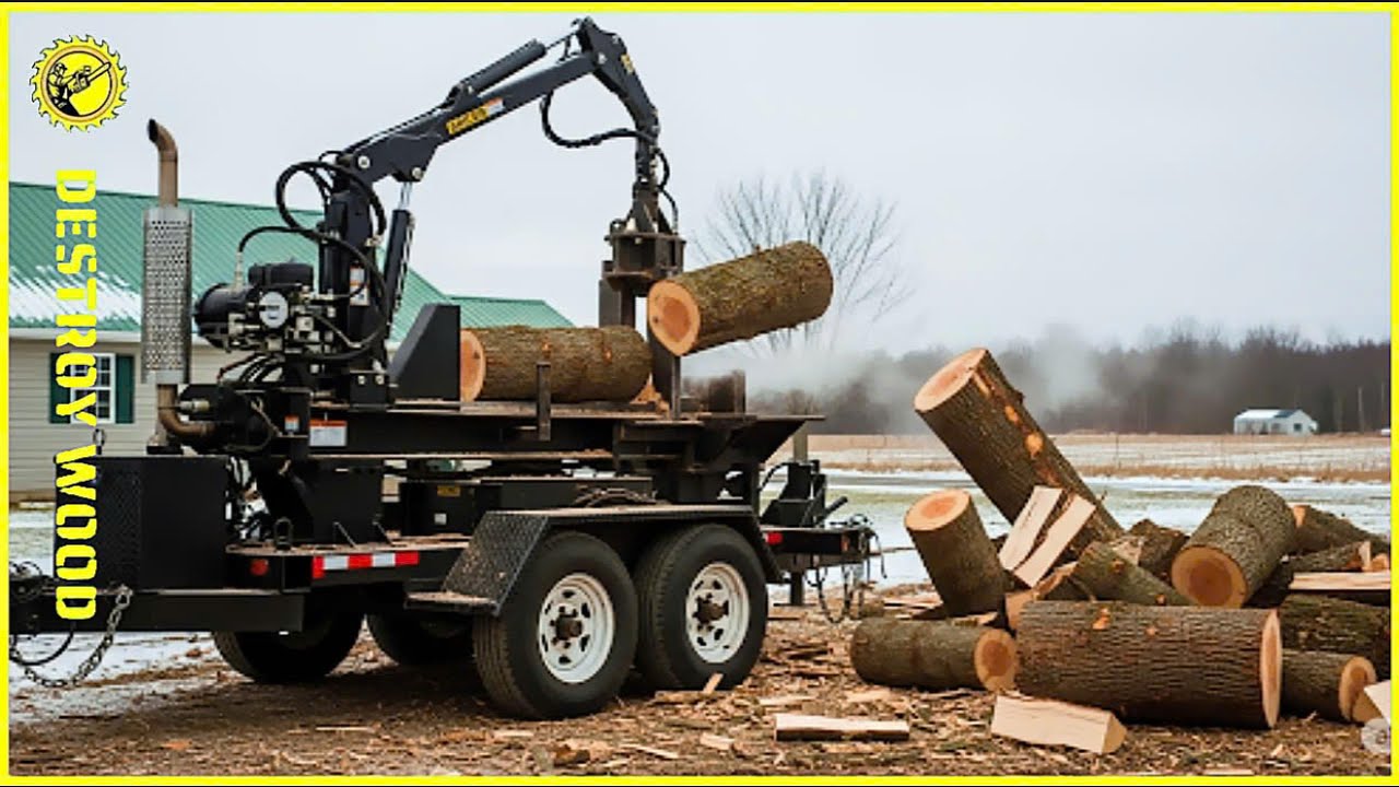 Mind-Blowing Tree Cutting with Heavy Machinery, Wood Chipper & Firewood ...