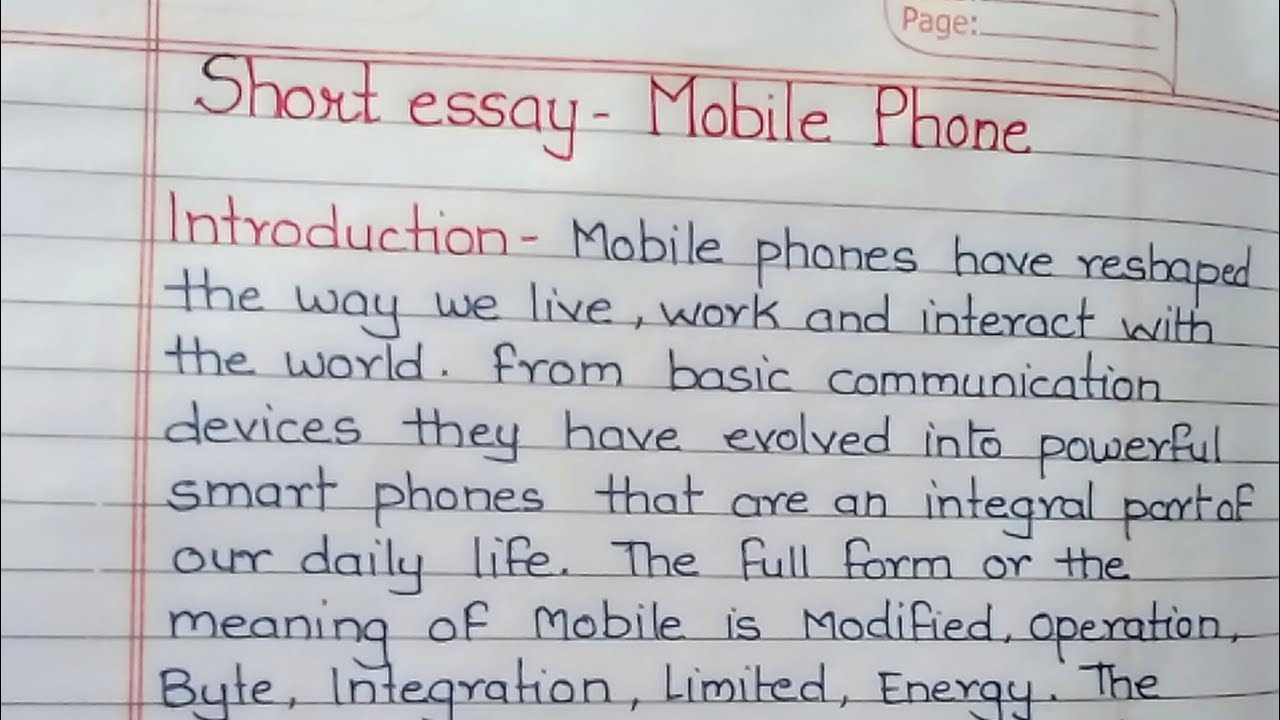 Short essay on Mobile Phones | write essay on Mobile phones in 250 ...