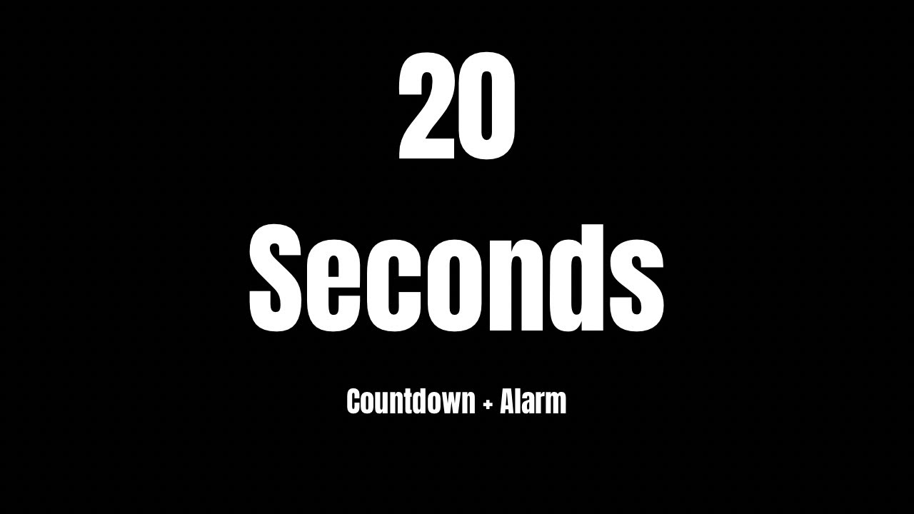 20 seconds timer - without bg noise - with alarm peep - YouTube