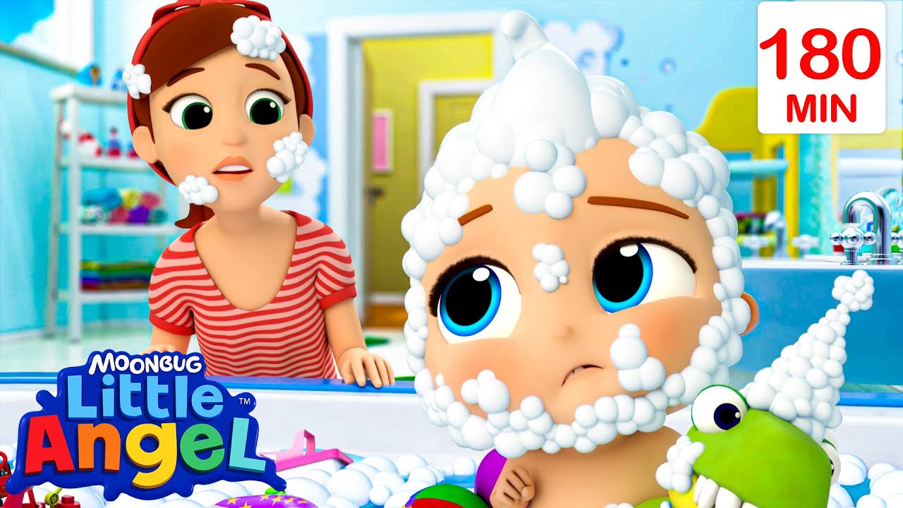 Bath Time Games - Stay Safe! | Little Angel | Nursery Rhymes for Babies ...