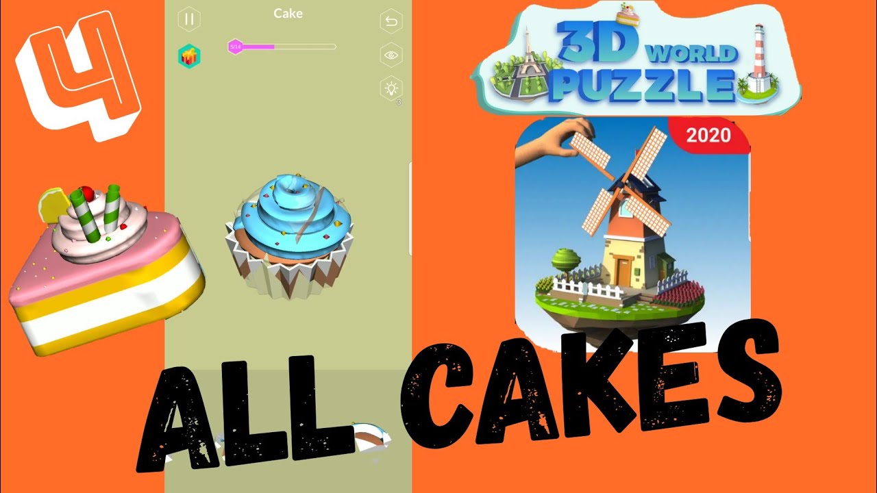 3D WORLD PUZZLE. ALL CAKES PART 4 Walkthrough - YouTube