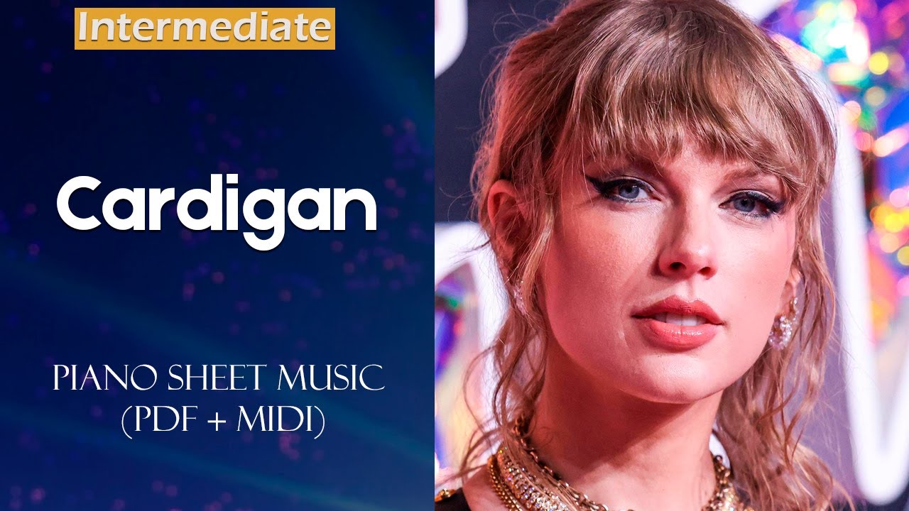 Cardigan - Taylor Swift | PIANO SHEET MUSIC + MIDI 🎹 - YouTube